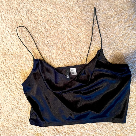 H&M | Tops | Hm Cowl Neck Crop Black | Poshmark